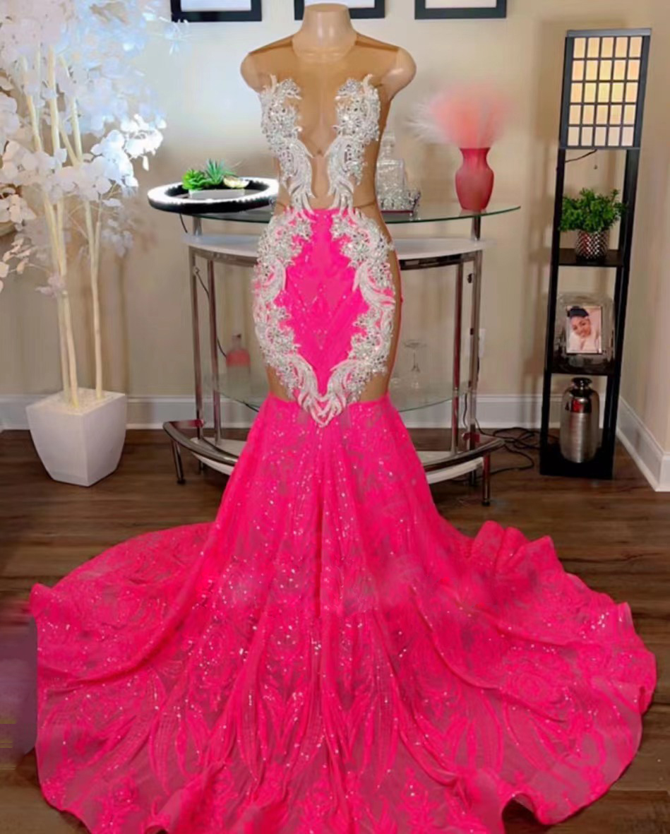 Custom Prom Dresses, 2023 Prom Dresses, Sparkly Prom Dresses, Pink Prom ...