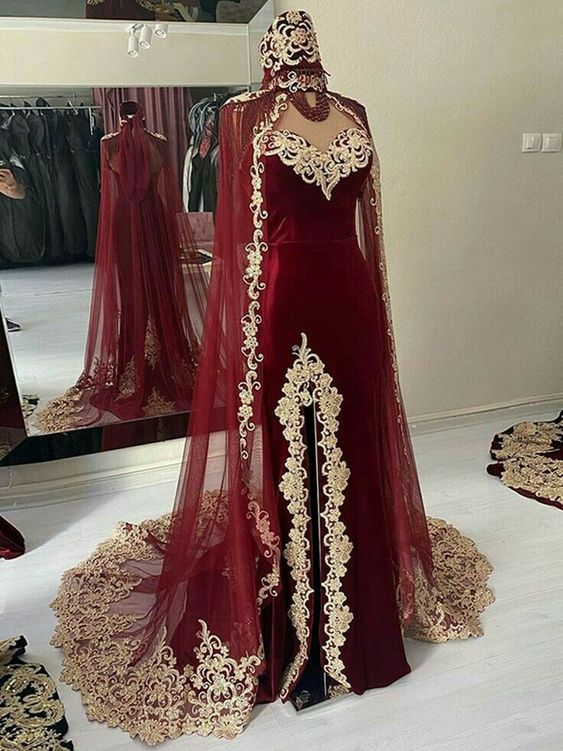 Muslim Arabic Prom Dresses, High Neck Prom Dresses, Vintage Prom Dress ...