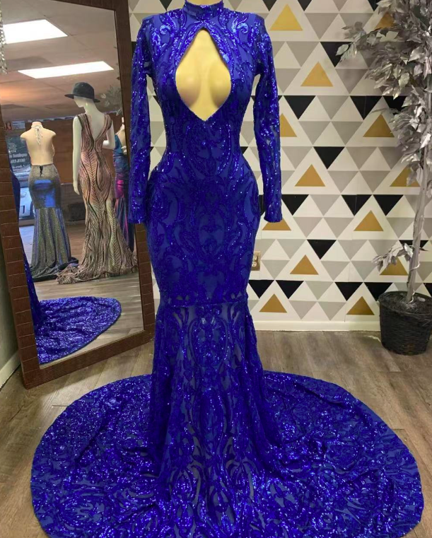 Royal Blue Prom Dresses, Sparkly Applique Prom Dresses, Vestidos De ...